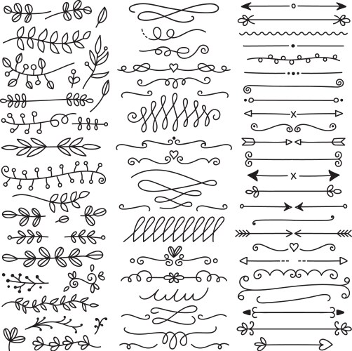 Arrow feather page dividers Royalty Free Vector Image