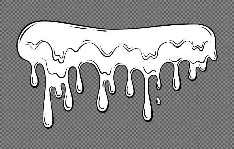 Dripping liquid outline contoured Royalty Free Vector Image