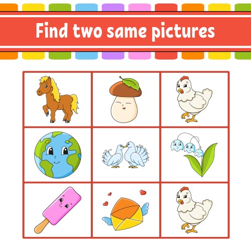 Match Pictures Task Vector Images (over 4,700)