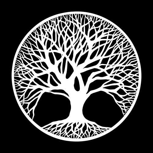 Outline tree of life Royalty Free Vector Image