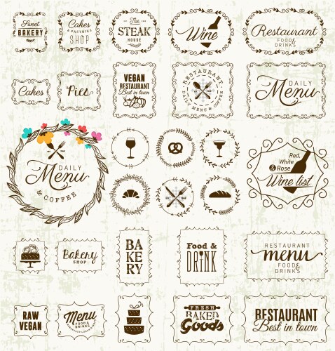 Calligraphic design elements vintage set Vector Image