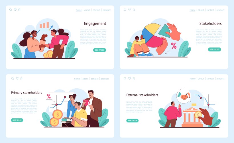 Business stakeholders set diverse group Royalty Free Vector Business stakeholders set diverse group Royalty Free Vector