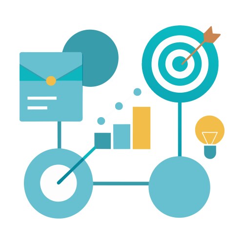 Plan goal and successful business strategy path Vector Image