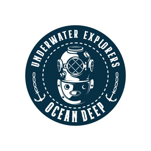 Scuba diving sport logo design Royalty Free Vector Image