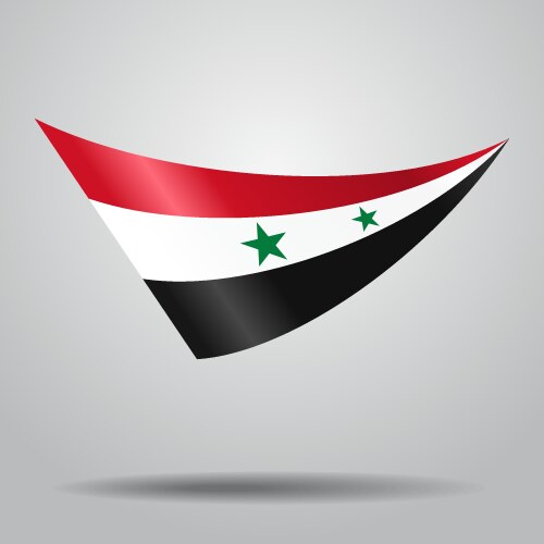 Syrian pin wavy flag Royalty Free Vector Image