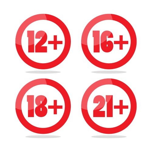 Age content sign image Royalty Free Vector Image