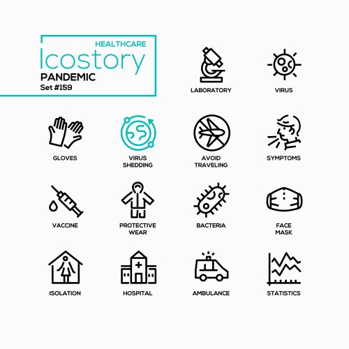 Virus icon set Royalty Free Vector Image - VectorStock