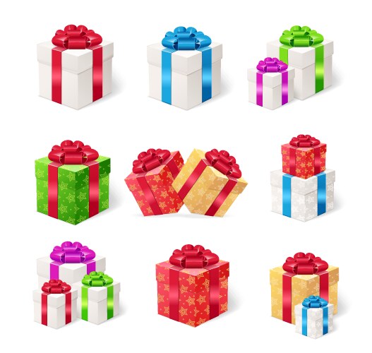 Present box set Royalty Free Vector Image - VectorStock