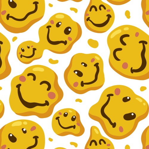 Distorted smile emoticon pattern Royalty Free Vector Image