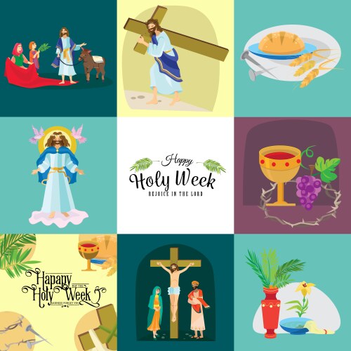 Holy week last supper of jesus christ thursday Vector Image