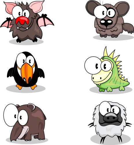 Wild animal cartoon collection set Royalty Free Vector Image