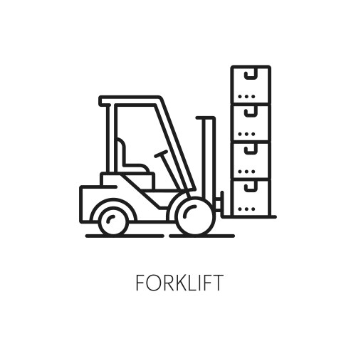 Forklift line icon logo Royalty Free Vector Image