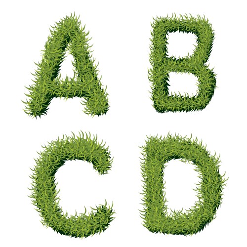 Green grass alphabet Royalty Free Vector Image