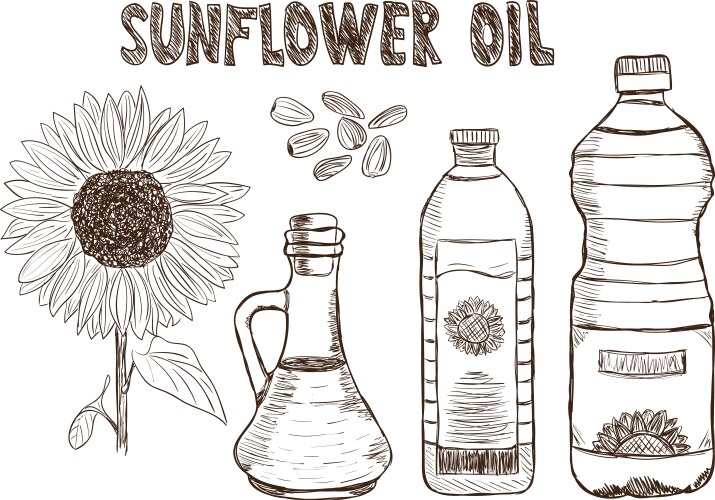 Fats and oils - drawing Royalty Free Vector Image