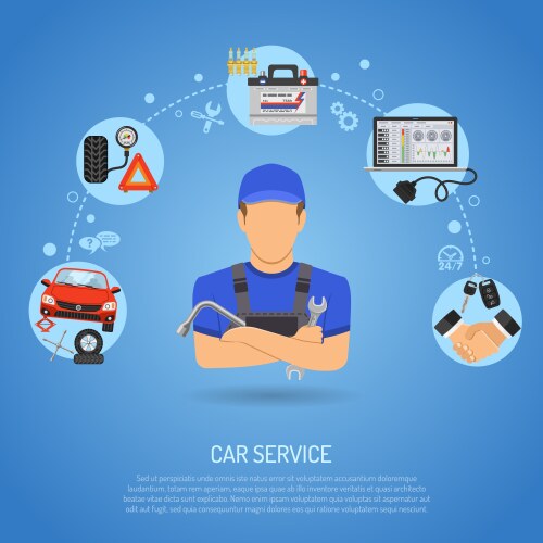 Car service flowchart Royalty Free Vector Image