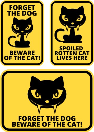Cat sign Royalty Free Vector Image - VectorStock