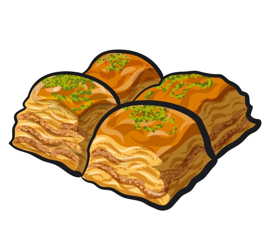 Logo for turkish baklava Royalty Free Vector Image