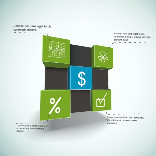 Infographic business cubes template Royalty Free Vector