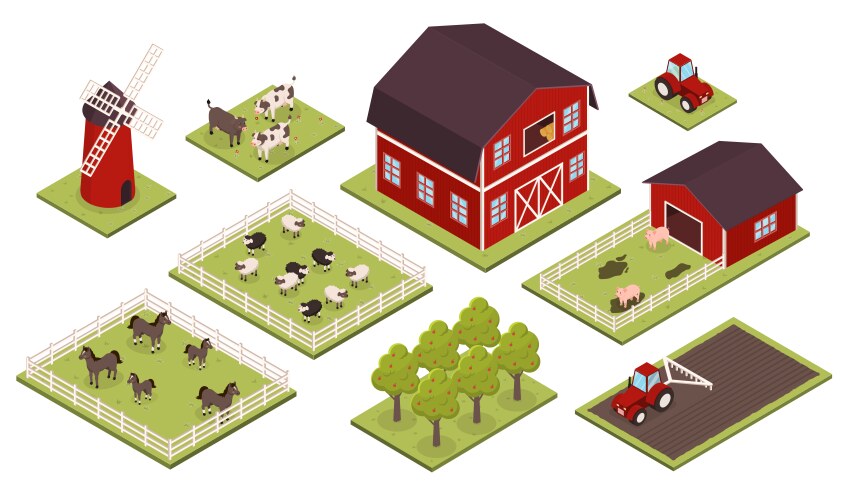 Sport fields isometric sports playgrounds Vector Image