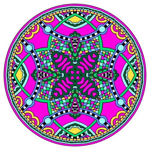 Decorative design of circle dish template Vector Image