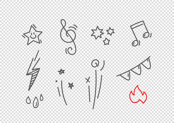 Hand drawn doodle style elements isolated Vector Image