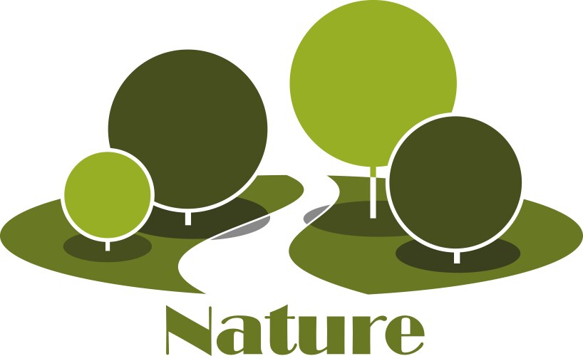 Green trees or bushes grass isolated spring Vector Image