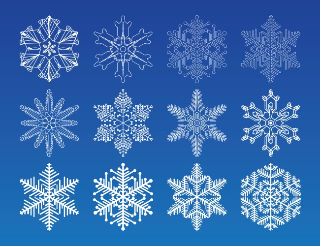 Decorative snowflakes set - winter series clip-art