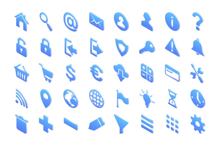 Devops 3d isometric concept set Royalty Free Vector Image