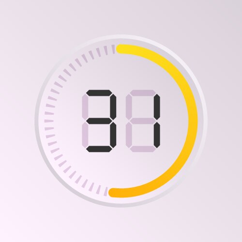 Five minutes clock icon with hourglass in hand Vector Image Five minutes clock icon with hourglass in hand Vector Image