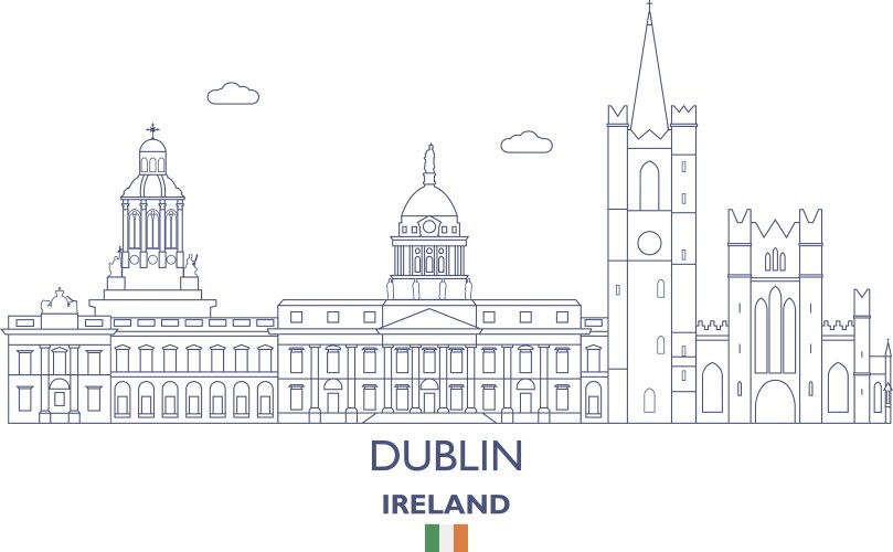 Dublin ireland skyline city silhouette Royalty Free Vector