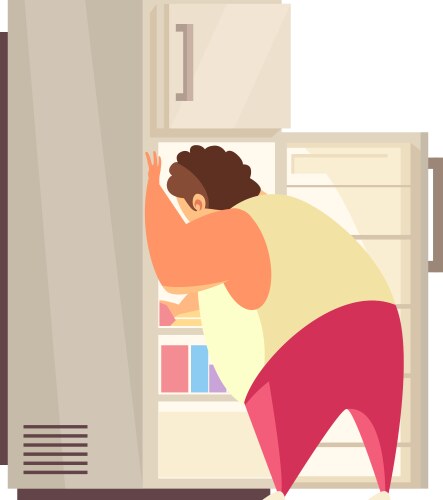 Gluttony flat concept Royalty Free Vector Image