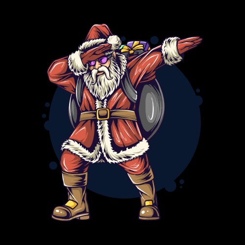 Santa claus riding a christmas reindeer and singin