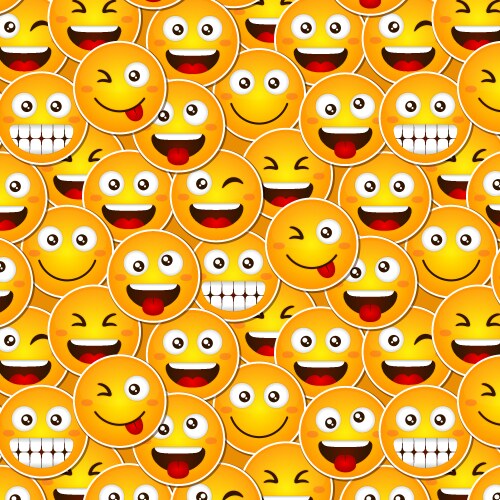 Crowded smiley emoticons pattern template Vector Image