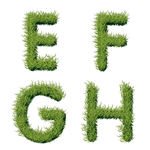 Grass Font Alphabet Vector Images (over 3,900)