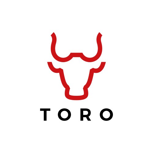 Charging bull el toro logo retro vintage hipster Vector Image