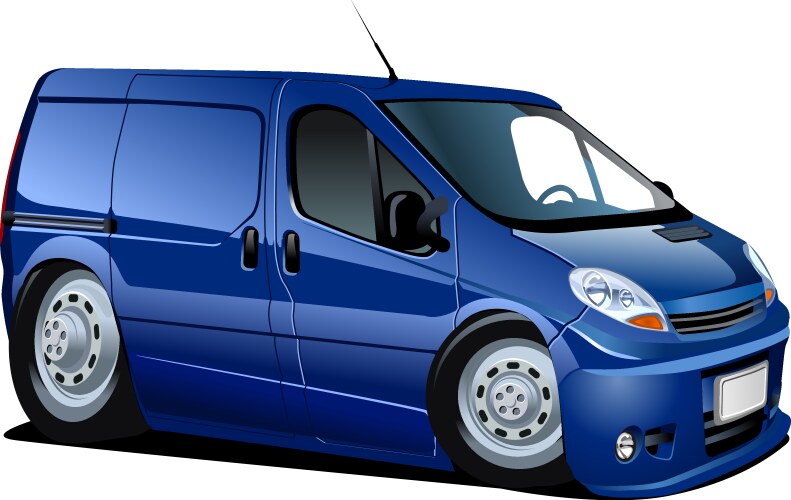 Cartoon delivery van Royalty Free Vector Image