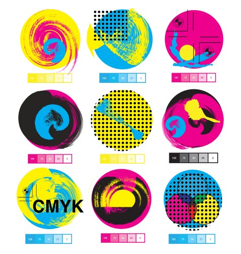 Cmyk color marks registration Royalty Free Vector Image
