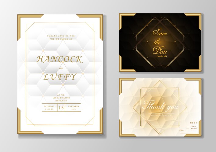 Elegant of wedding invitation card cover page Vector Image