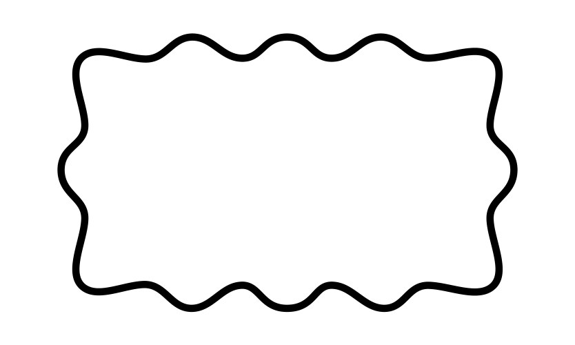 Square frame with curvy edges geometric shape Vector Image