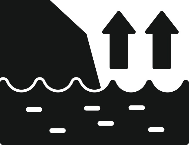 Sea level rise change icon simple climate Vector Image