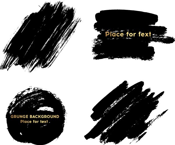 Set of black paint ink brush strokes brushes Vector Image