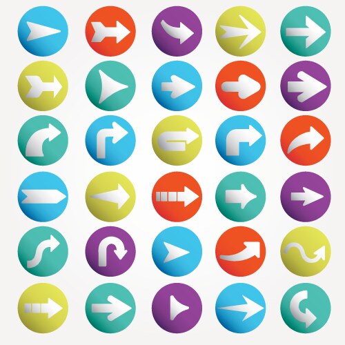 Icon set navigation buttons Royalty Free Vector Image