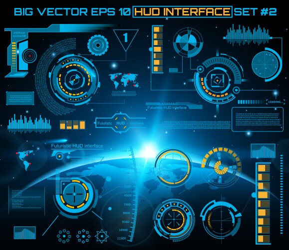 Biometrics set hud elements Royalty Free Vector Image