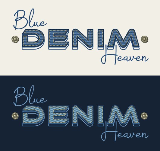 Horizontal denim labels with text blue jeans Vector Image