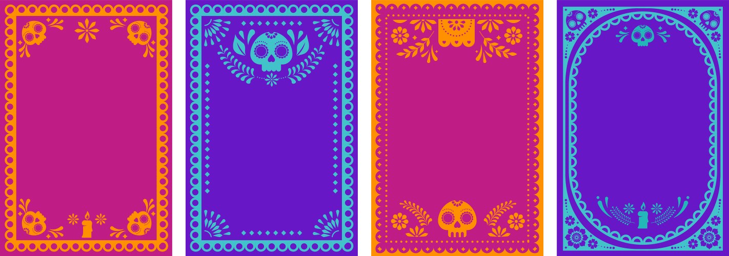 Mexican wedding invitations collection Royalty Free Vector