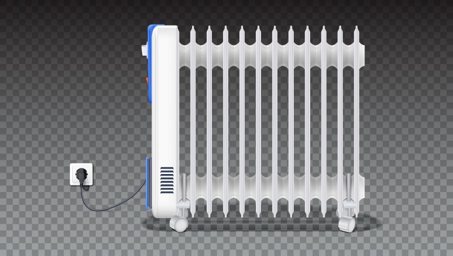 Oil radiator isolated on transparent background Vector Image