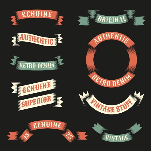 Semicircular banners ribbons for emblems Vector Image