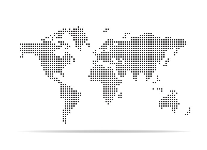 World map basic dots Royalty Free Vector Image