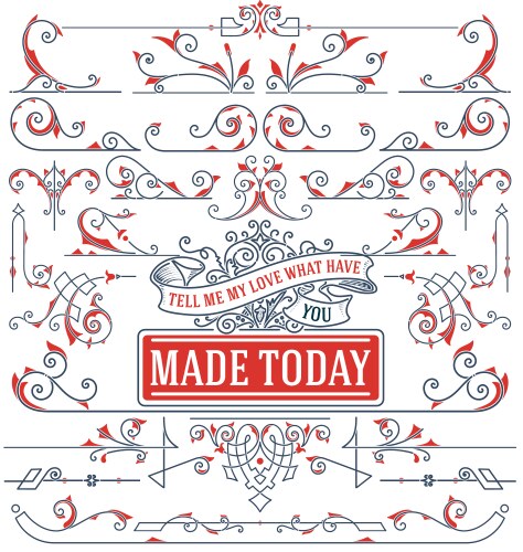 Calligraphic borders and corners ornamental Vector Image