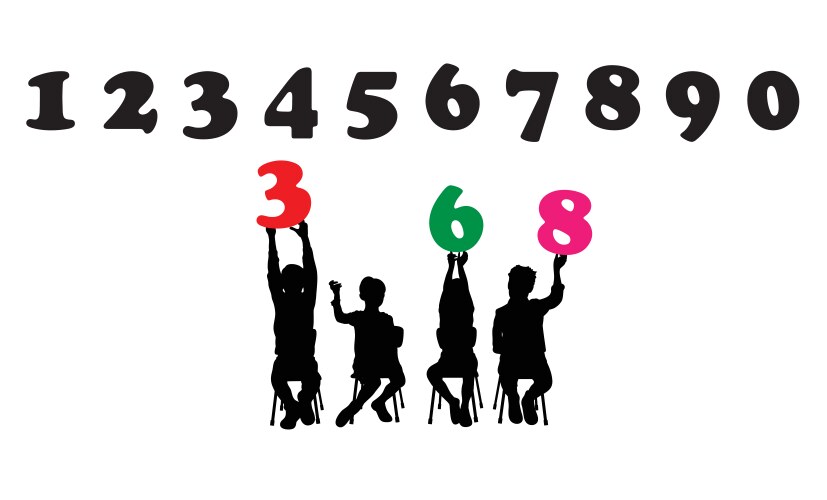 Kid and baby playing silhouettes Royalty Free Vector Image